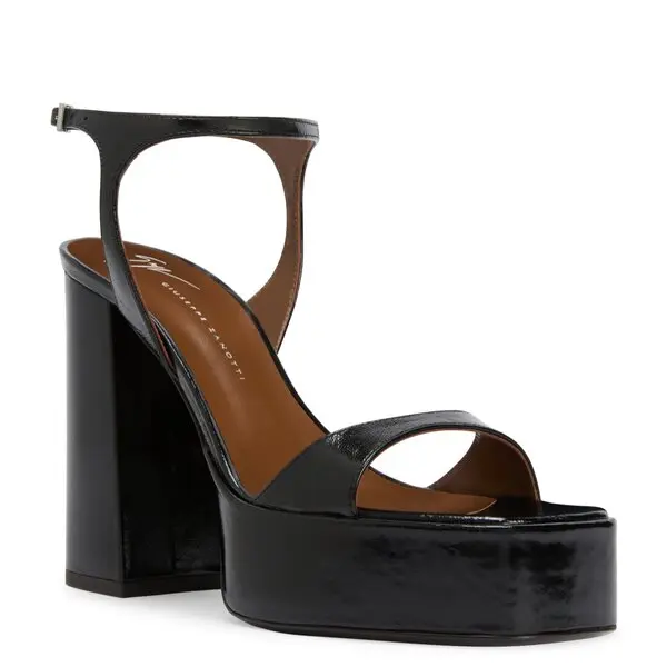 GIUSEPPE ZANOTTI Pat Platform 115 Sandals - Black