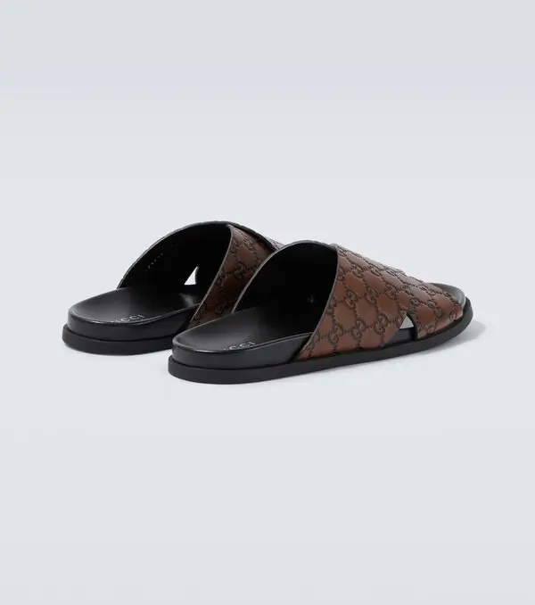 Gucci Gg Leather Slides