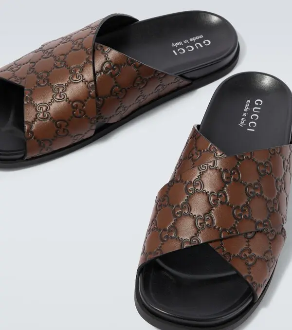 Gucci Gg Leather Slides