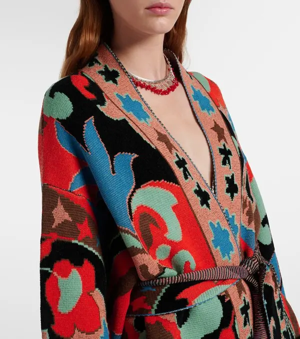 Etro Jacquard Wool-blend Wrap Cardigan
