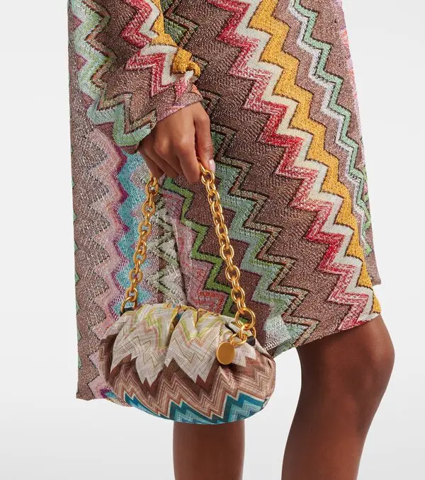 Missoni Zigzag Small Clutch With Leather Trim