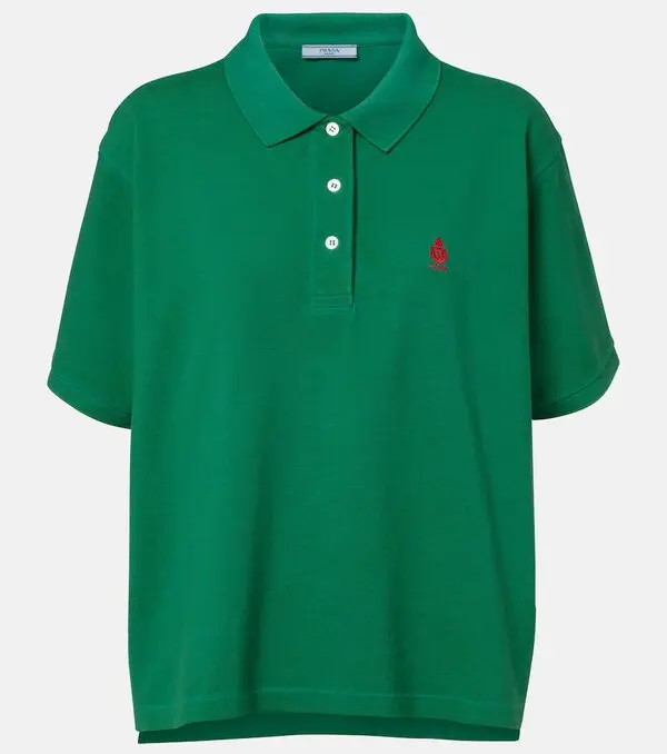 Prada Cotton Piqué Polo Shirt - Green