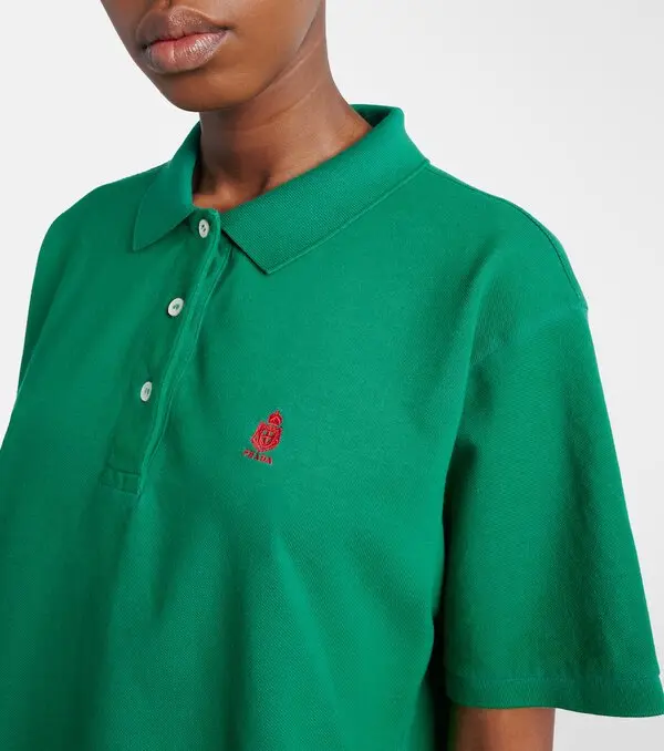 Prada Cotton Piqué Polo Shirt - Green