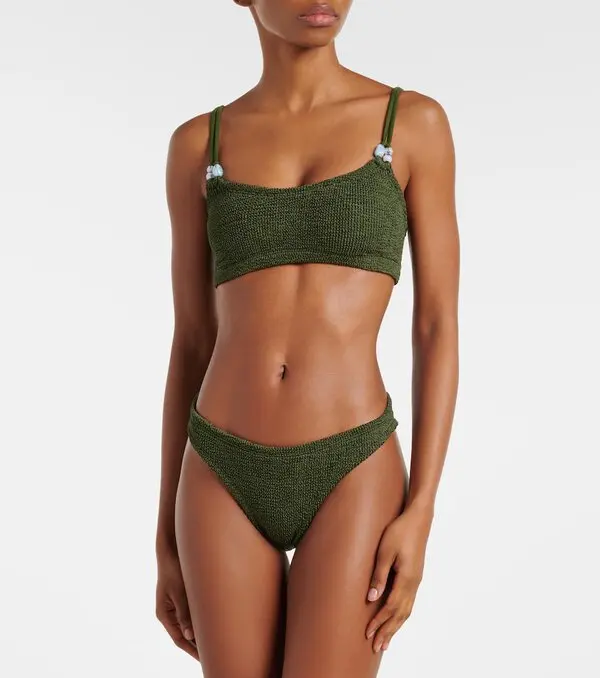 Hunza G Cassie Beaded Bikini - Green