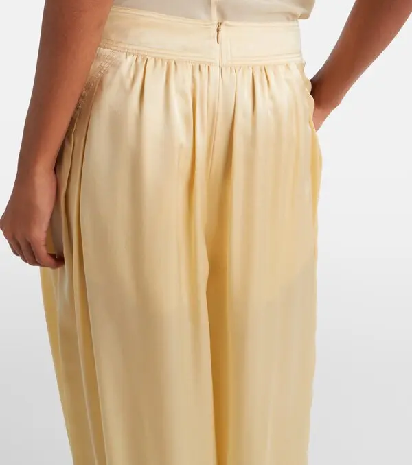 Zimmermann Como Silk Satin Tapered Pants