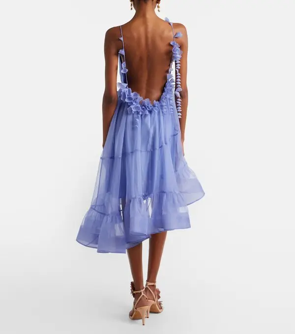 Zimmermann Como Asymmetric Floral-applique Minidress