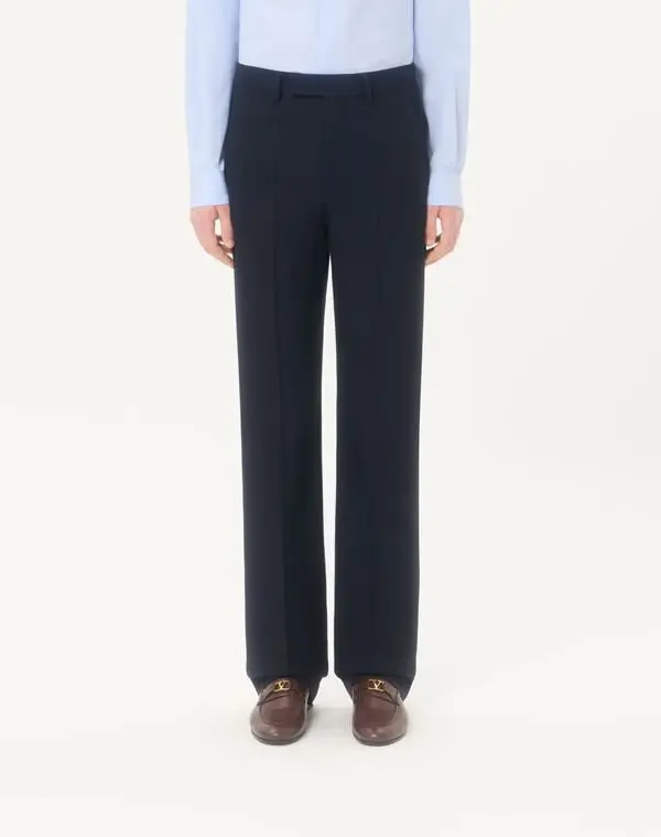 Valentino Garavani Wool Trousers - Dark Blue