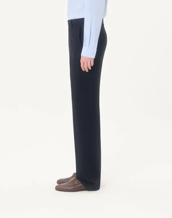 Valentino Garavani Wool Trousers - Dark Blue
