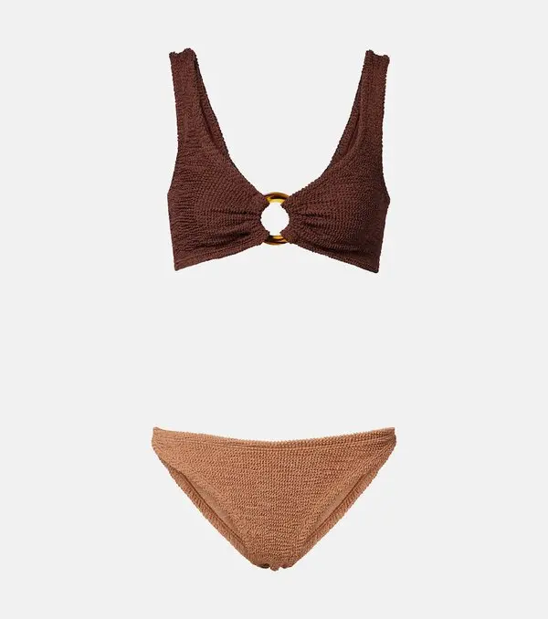 Hunza G Julia Ring-detail Bikini - Brown