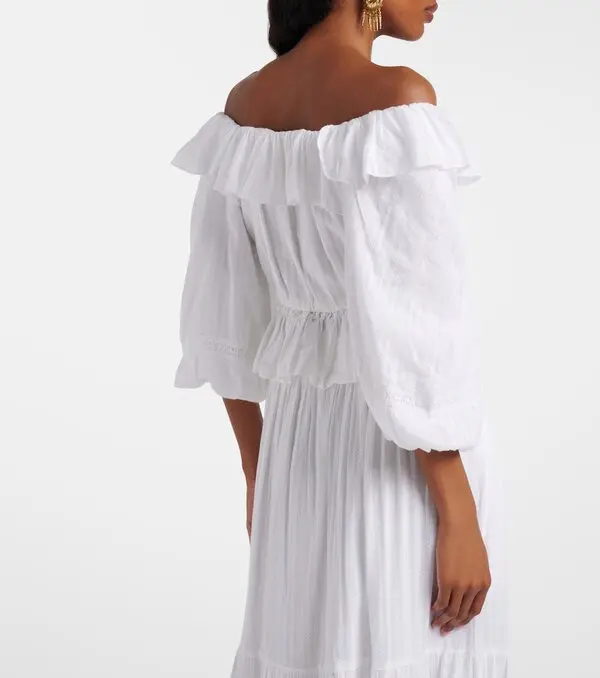 Melissa Odabash Corrine Off-shoulder Cotton Poplin Blouse