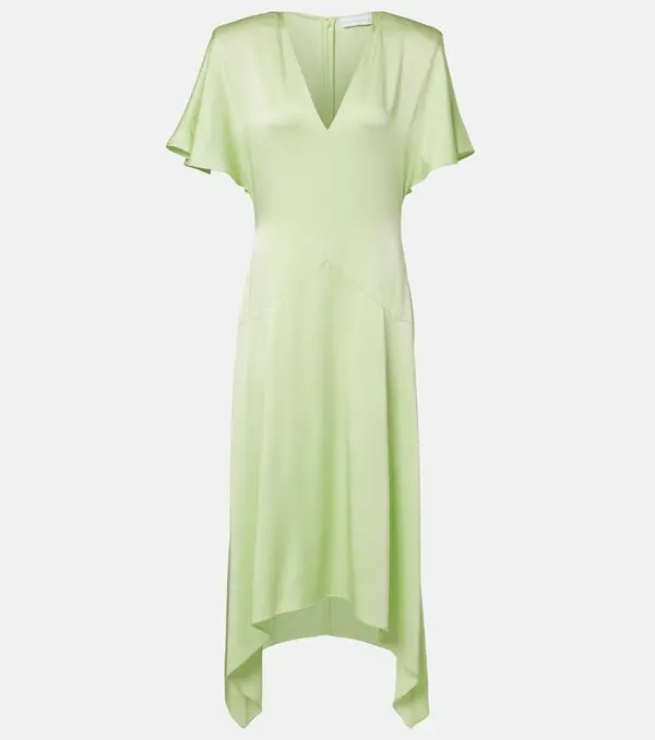 Stella McCartney Envers Satin Midi Dress - Green