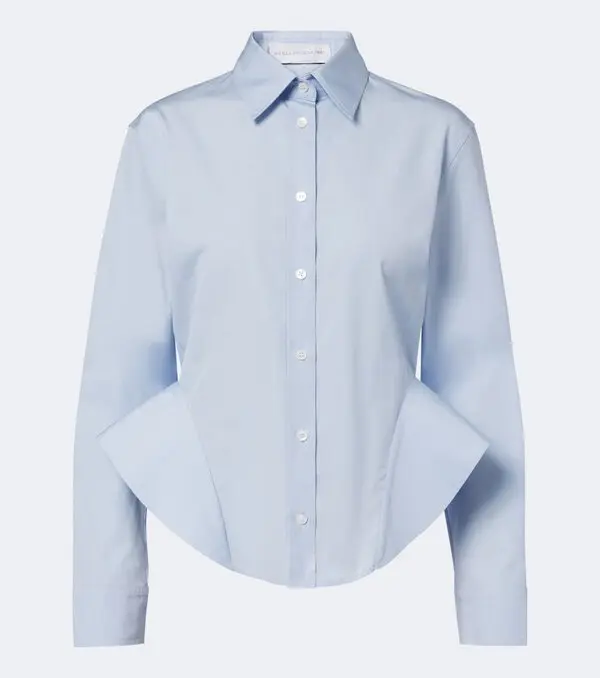 Stella McCartney Peplum Cotton Poplin Shirt - Blue