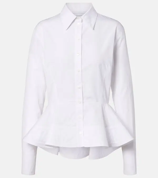 Stella McCartney Peplum Cotton Poplin Shirt - White