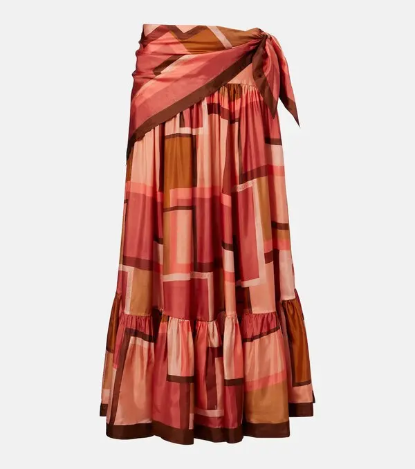 Zimmermann Como Printed Silk Maxi Skirt - Multicoloured