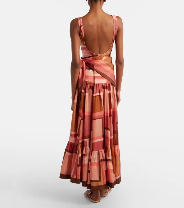 Zimmermann Como Printed Silk Maxi Skirt