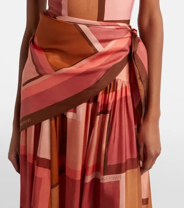 Zimmermann Como Printed Silk Maxi Skirt
