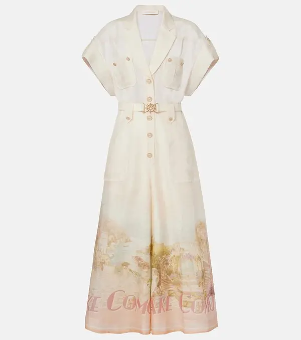 Zimmermann Como Linen And Silk Jumpsuit - White