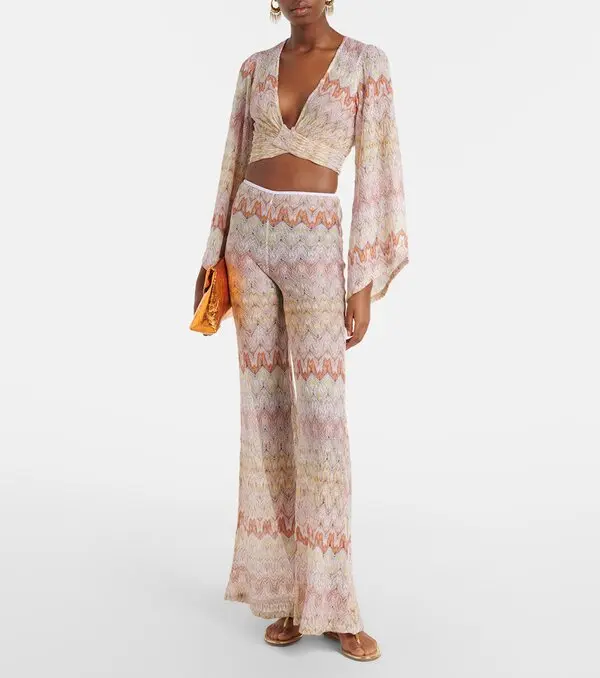 Missoni Zigzag Lamé Flared Pants