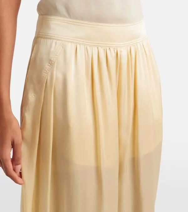 Zimmermann Como Silk Satin Tapered Pants - Beige