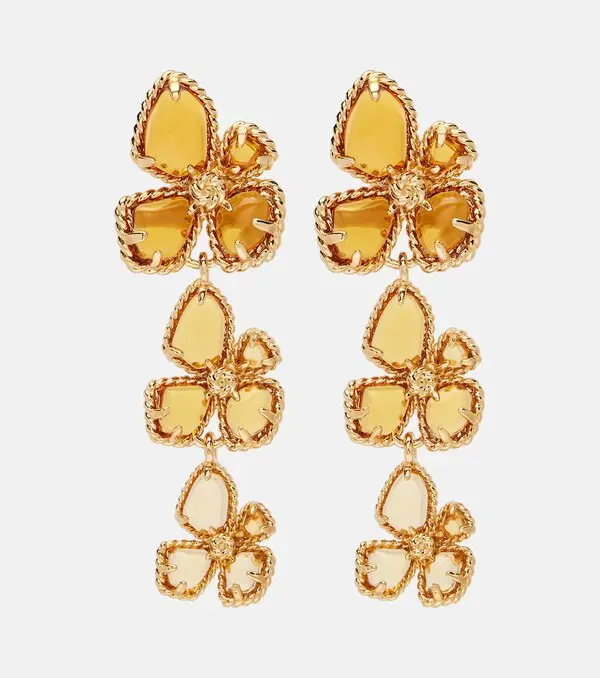 Zimmermann Bloom Large Embellished Drop Earrings - Gold