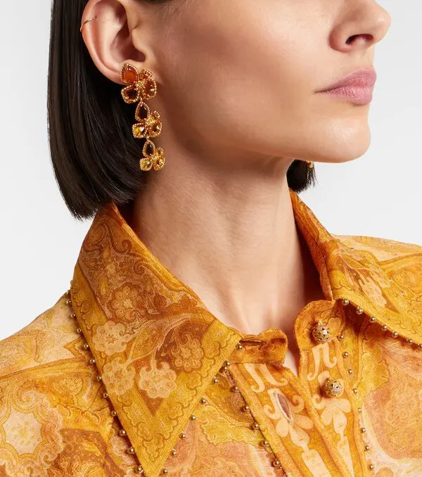 Zimmermann Bloom Embellished Drop Earrings