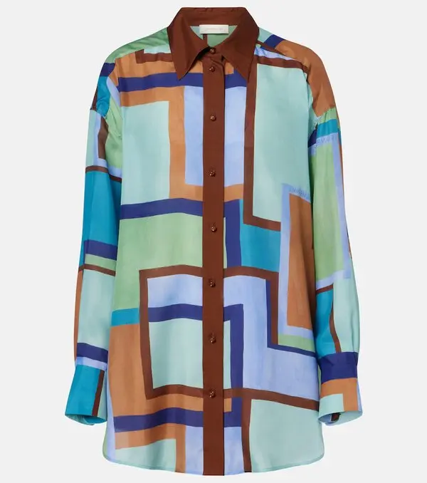 Zimmermann Como Printed Silk Satin Shirt - Multicoloured