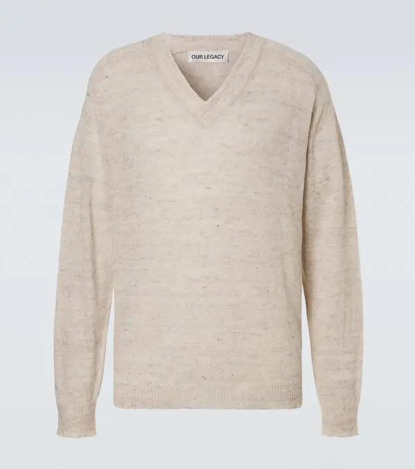 Our Legacy Rue Linen And Cotton Sweater - Beige