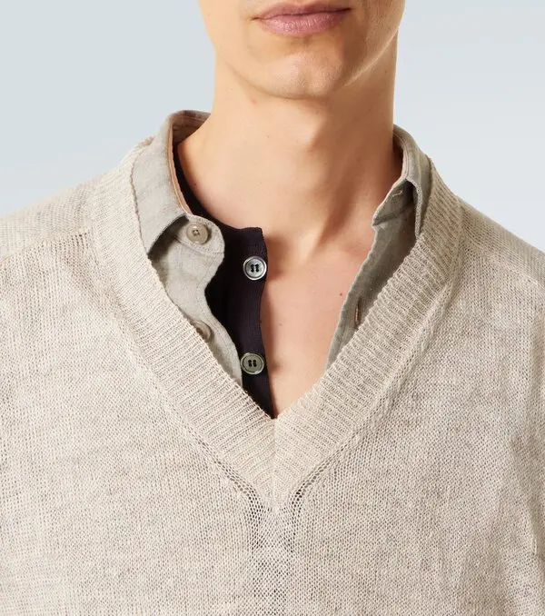 Our Legacy Rue Linen And Cotton Sweater - Beige