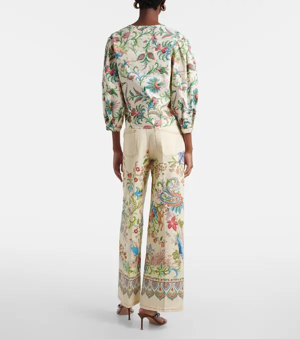 Etro Belted Printed Wide-leg Jeans