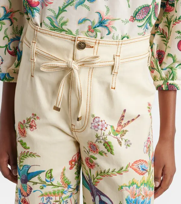 Etro Belted Printed Wide-leg Jeans