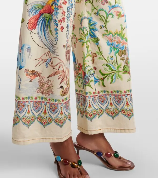 Etro Belted Printed Wide-leg Jeans