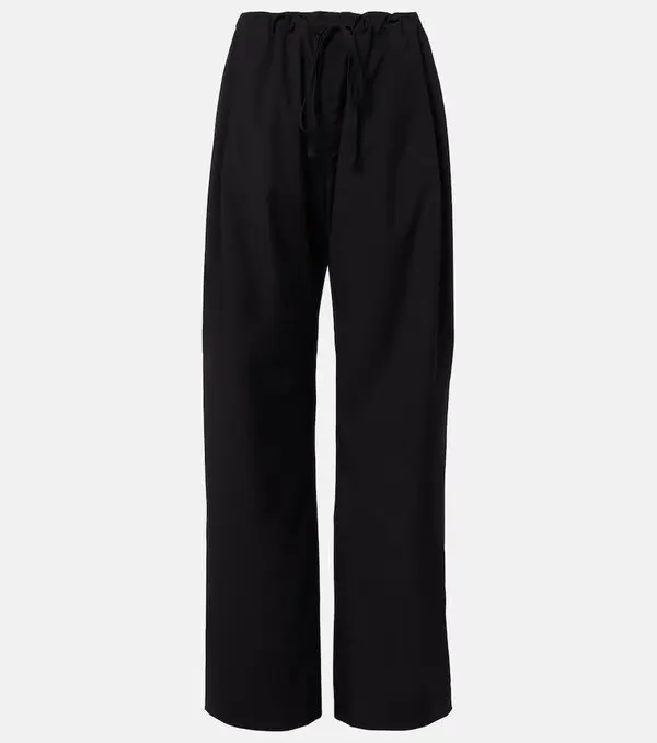 Khaite Wide-leg Virgin Wool Pants - Black
