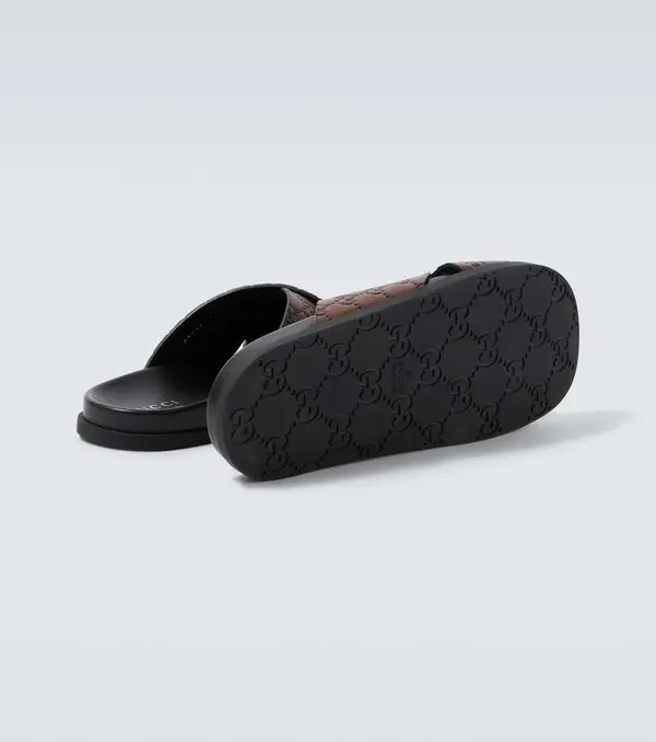 Gucci Gg Leather Slides