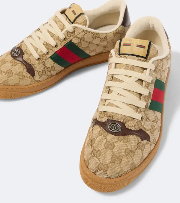 Gucci Screener Gg Canvas Sneakers - Brown