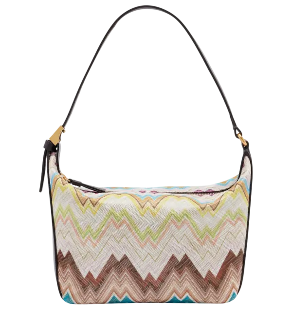 Missoni Leather-trimmed Shoulder Bag - Multicoloured