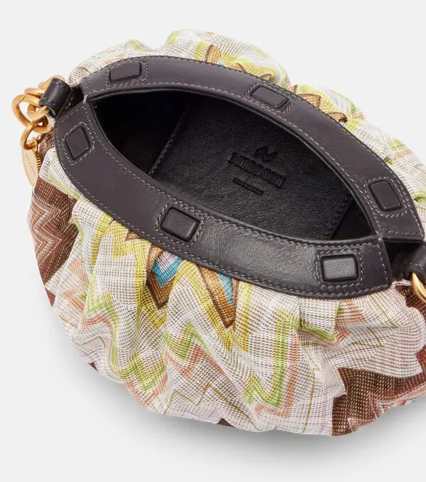Missoni Zigzag Small Leather-trimmed Clutch - Multicoloured