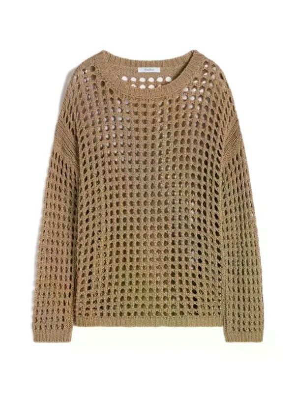 Max Mara Open Knit Long-sleeved Top - Neutrals