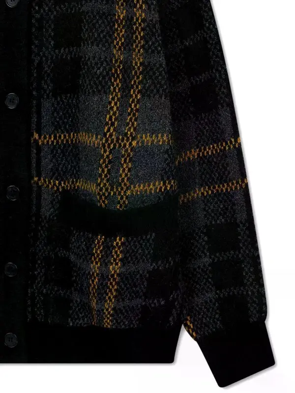 STUDIO TOMBOY Checkered Crew-neck Cardigan - Black