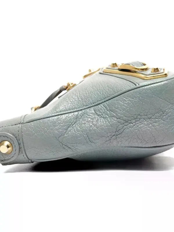 Balenciaga 2000-2010s Leather Shoulder Bag - Blue