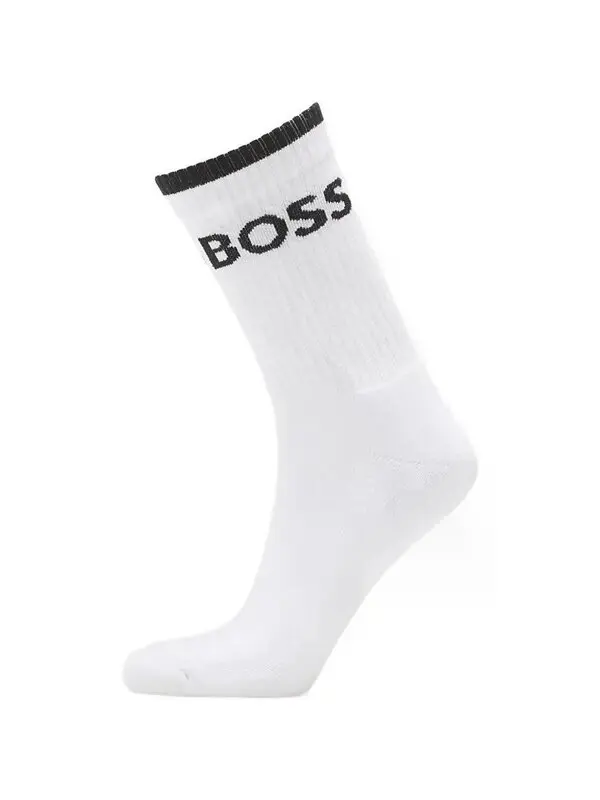 Hugo Stripe-trim Socks - White