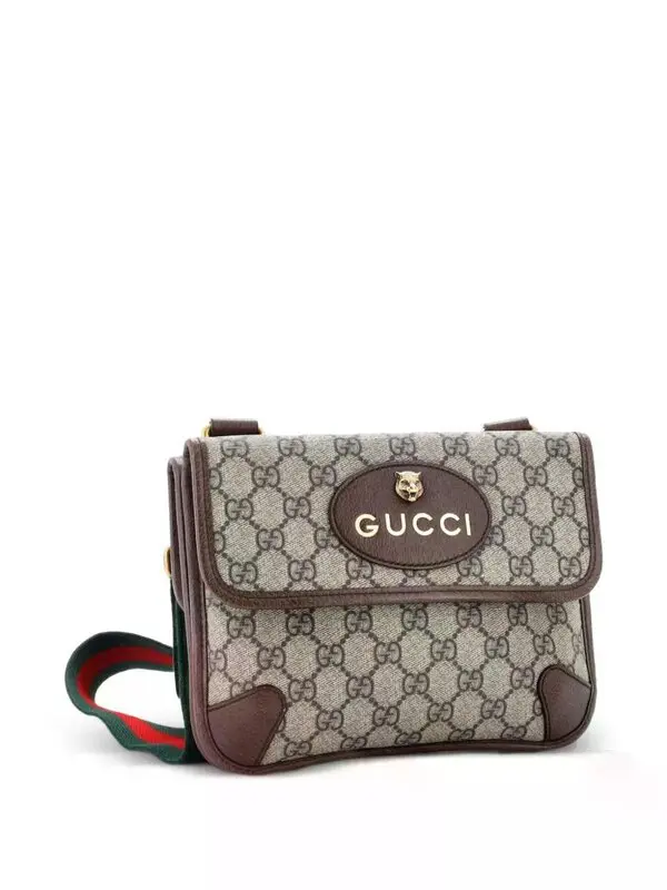 Gucci Neo Vintage Flap Messenger Gg Coated Canvas Small Crossbody Bag - Brown