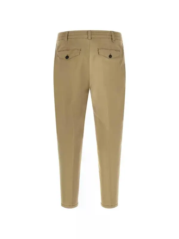 PT TORINO Elastic Waist Ankle Length Trousers - Neutrals