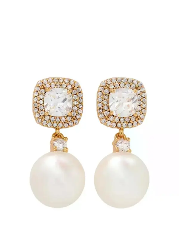 SELF-PORTRAIT Tone Crystal Embellished Drop Earrings - Gold