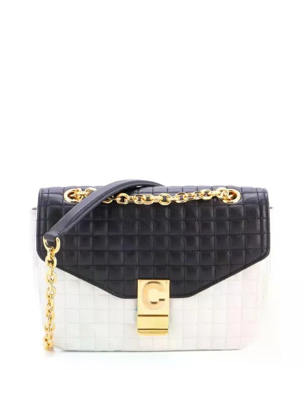 Celine C Bag Quilted Leather Medium Shoulder Bag - Black