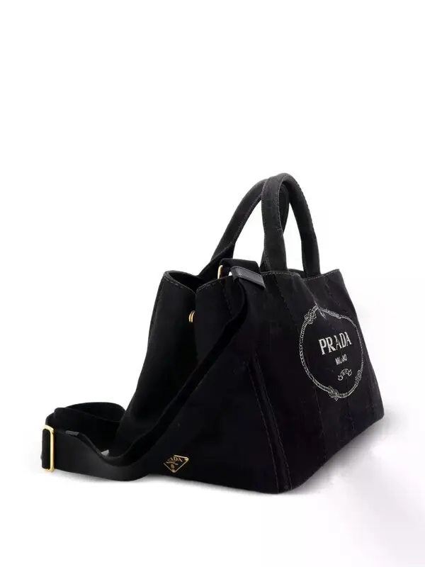 Prada Canapa Convertible Canvas Medium Tote Bag