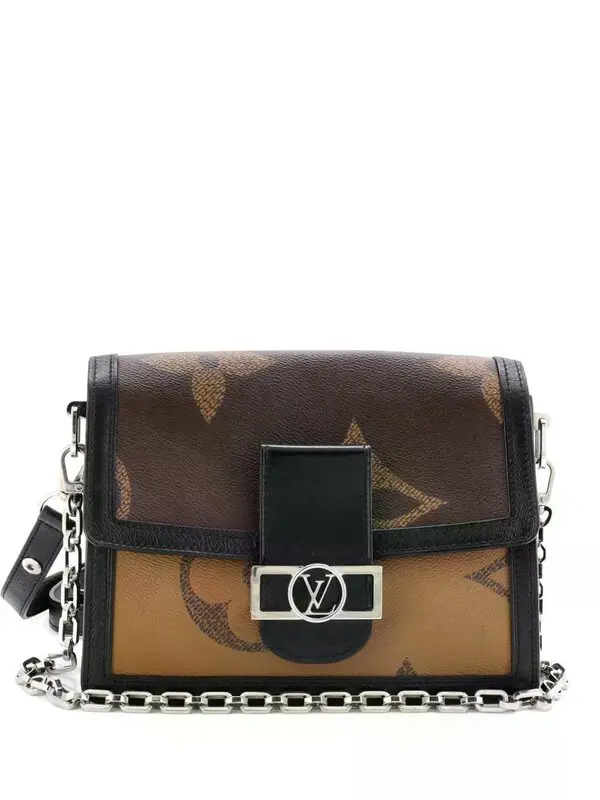LOUIS VUITTON Dauphine Mm Crossbody Bag Reverse Monogram Giant - Black