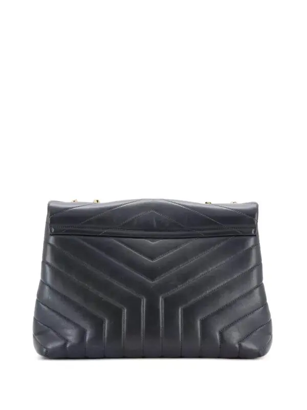 Saint Laurent Loulou Matelasse Chevron Leather Medium Shoulder Bag - Grey