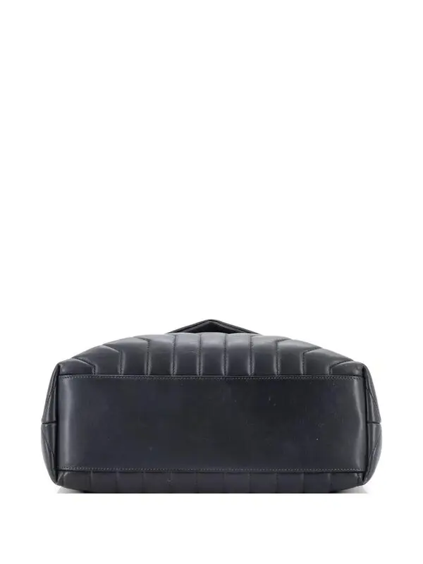 Saint Laurent Loulou Matelasse Chevron Leather Medium Shoulder Bag - Grey