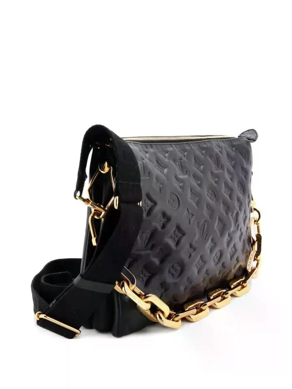LOUIS VUITTON Coussin Mm Crossbody Bag Monogram Embossed Lambskin - Black