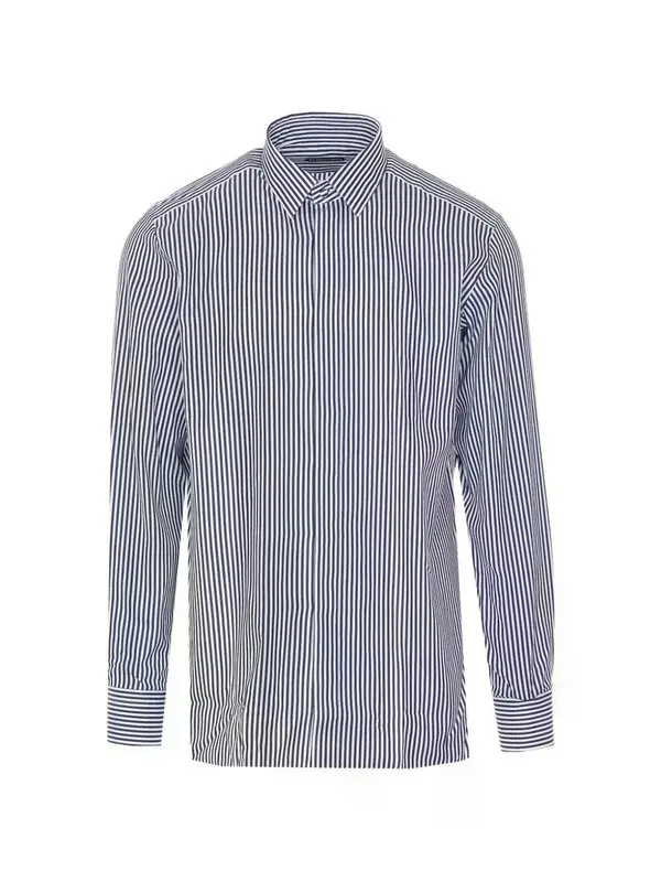 TOM FORD Striped Button Shirt - Blue